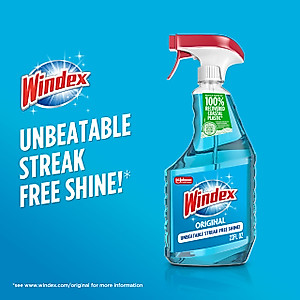 Windex Original Glass and Window Cleaner Spray Bottle, Original Blue, 23 fl oz - Pack of 6