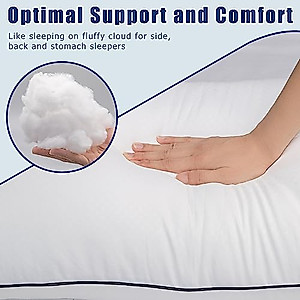 Piwaal Bed Pillows for Sleeping 2 Pack, King Size Pillows Set of 2,Down Alternative Filling, Pillow for Back, Stomach or Side Sleepers Black