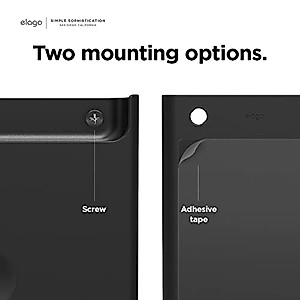 elago Universal Remote Holder Mount Compatible with Apple TV Remote and All Other Remote Controls - Adhesive Tape or Screw Mounting Options, Available Wired Charging [Large] [Black]