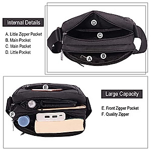 KL928 Men's Messenger Bag - Crossbody Shoulder Bags Travel Bag Man Purse Casual Sling Pack for Work Business (1401-2-Black)