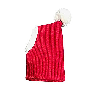 POPETPOP Funny Cat Dog Christmas Hat - Adorable Pet Christmas Outfits for Dogs - Cute Knit Winter Warmer Snood Pet Headwear - Pet Party Accessories (Red, Size M)