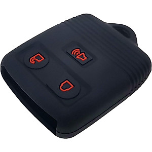 2Pcs Silicone 3 Buttons Key Fob Cover Remote Case Keyless Protector Compatible with Ford E150 E250 E350 F150 F250 F350 Edge Escape Expedition Explorer Focus Fusion Lincoln MKX MKZ Mercury Mazda