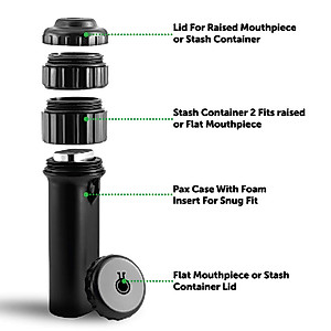 Skunkcase No Smell Protective Case for Pax 2 Or Pax 3, Odor Stopping & Pocket Carry with Interchangeable Stash Containers & Lids, Pax 2 / Pax 3 Accessories