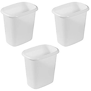Rubbermaid 6 Quart Bedroom, Bathroom, and Office Wastebasket Trash Can (3 Pack)