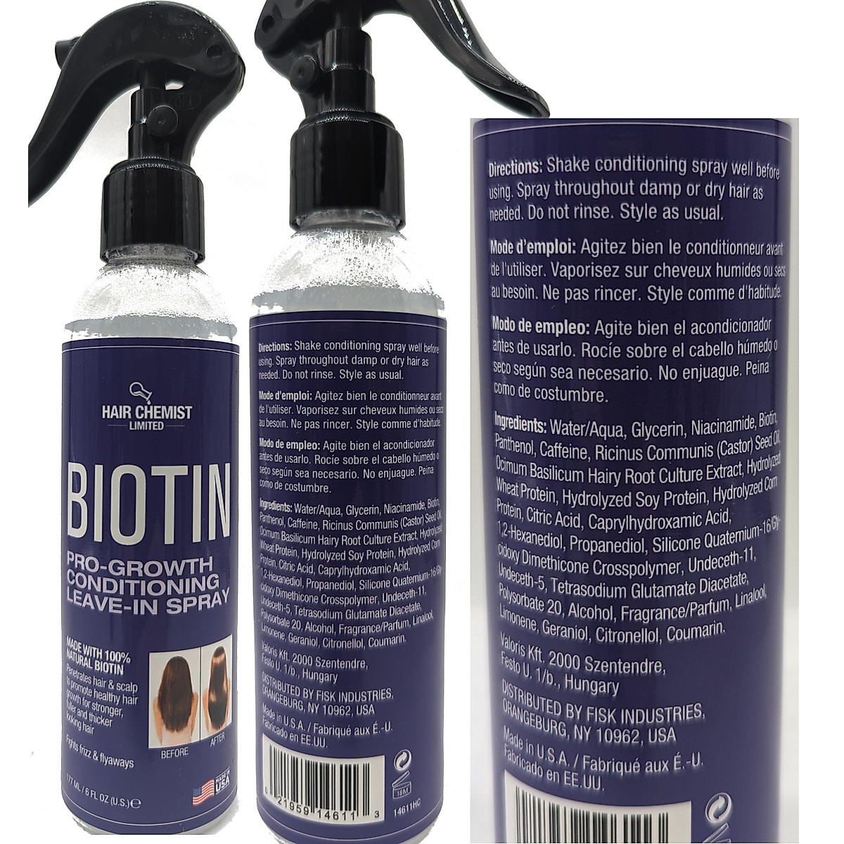 Hair Chemist Biotin Leave-in Conditioning Spray 6 oz. - Deep Conditioning Treatment, Leave in Conditioner