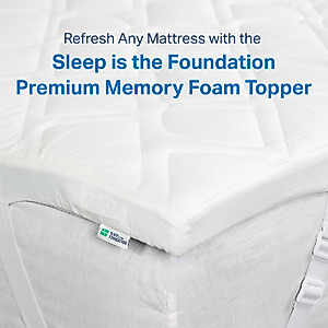 Memory Foam Mattress Topper - Full Mattress Pad with 2 Inch Cooling Gel Insert & Washable Ventilated Cover - Mattress Topper for Full Size Bed by Sleep Is The Foundation