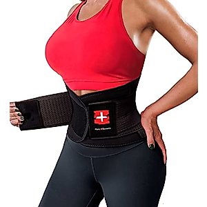 POHL SCHMITT FitCurve Waist Trainer and Trimmer Sweat Belt and Belly Band for Weight Loss, Workouts, Fitness and Lumbar Back Support, for Men and Women, black M