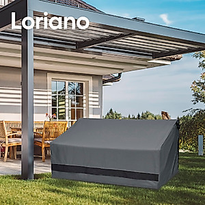 loriano Patio Furniture Covers, 3-Seater 100% Waterproof for Loveseat Couch Outdoor Sofa, Heavy Duty 600D Oxford Fabric, Premium PVC Coating for Sun Fade Resistance, 79" W x 37" D x 35" H