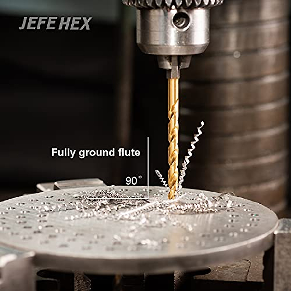 JEFE HEX 9-Piece Drill Bits Set,Hex Shank for Quick Change, Titanium HSS Twist Drill Bit Set, 135 Degree Easy Cut Split Point