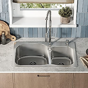 Ouvert 33 x 22 Stainless Steel, Dual Basin, Top-Mount Kitchen Sink