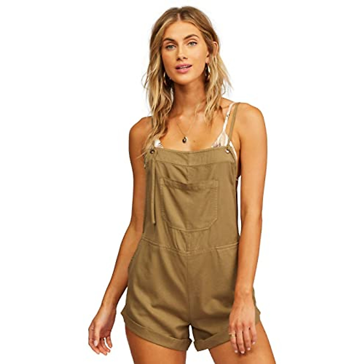 Billabong Women's Wild Pursuit Short Overall, Sage, Large