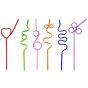 Crazy Silly Reusable Straws Plastic Drinking Straws Colorful Fun Bendy Varied Twists Straws Loop Curly Swirly Straw for Kids Adults School Prizes Easter Basket Stuffer Birthday Party Favors Supplies