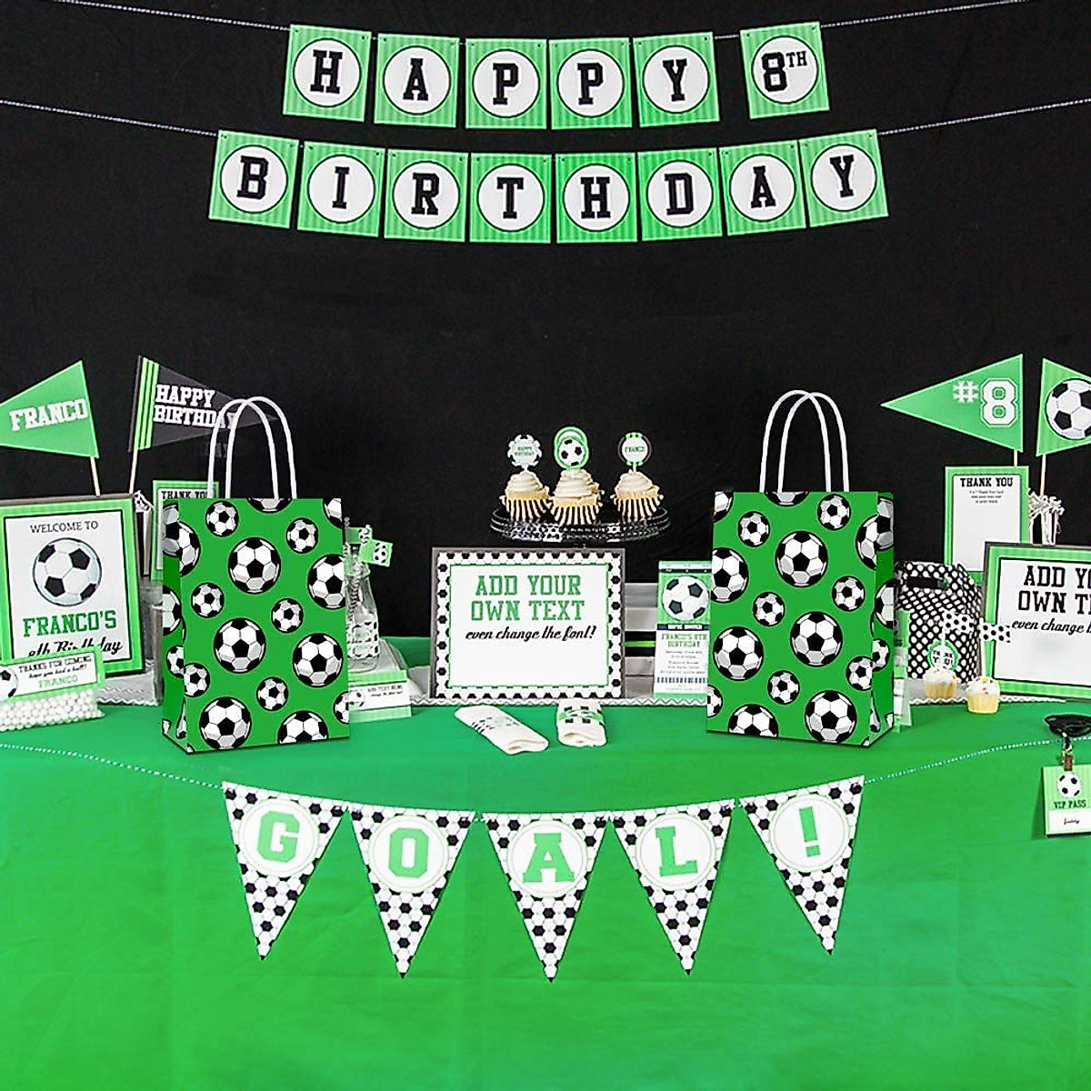 16 PCS Party Favor Bags for Soccer Birthday Party Supplies, Party Gift Goody Treat Candy Bags for Soccer Party Favors Decor for Soccer Party Girls Kids
