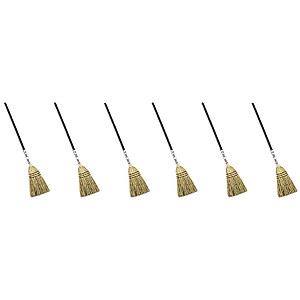 (6 Pack Value Bundle) RCP6373BRO Lobby Corn-Fill Broom, 38-in Handle, Brown