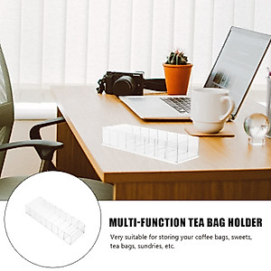 HEMOTON Tea Tea Bag Box Coffee Station Organizer Coffee Bar Box Tea Bag Organizer Holder Countertop Divided Storage Container for Beverage Sugar Sweeteners Tea Bags Organizer