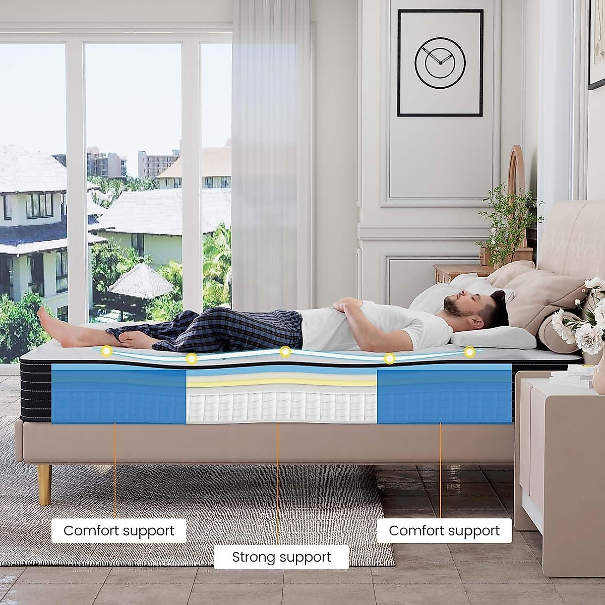 8 Inch Full size Mattresses , New Memory Foam Hybrid Full Mattress in a Box, Individual Pocket Spring Breathable Comfortable for Sleep Supportive and Pressure Relief, Medium Firm Mattresses (Full)