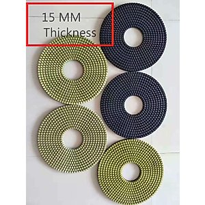 16 Inch 400 MM Diamond Polishing Pad (15 MM Thickness, 5 Step pads) for stone granite concrete marble travertine masonry work with floor polishing machine angle grinder terrazzo polisher
