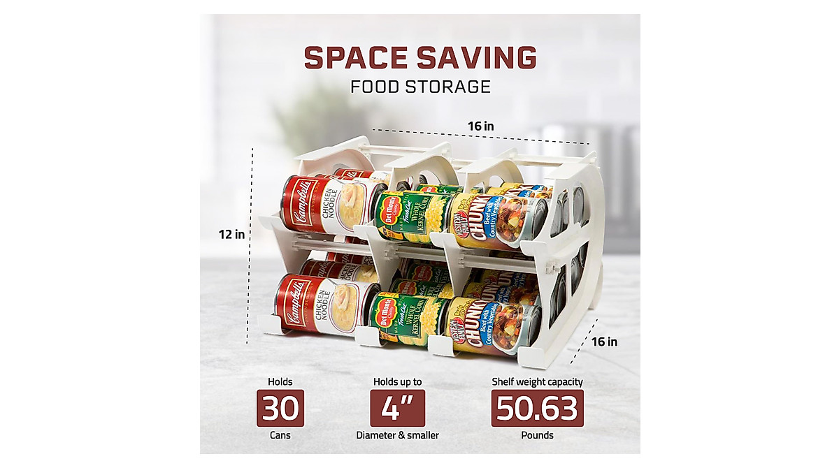 FIFO Mini Can Tracker - Store & Rotate Up to 30 Cans Effortlessly