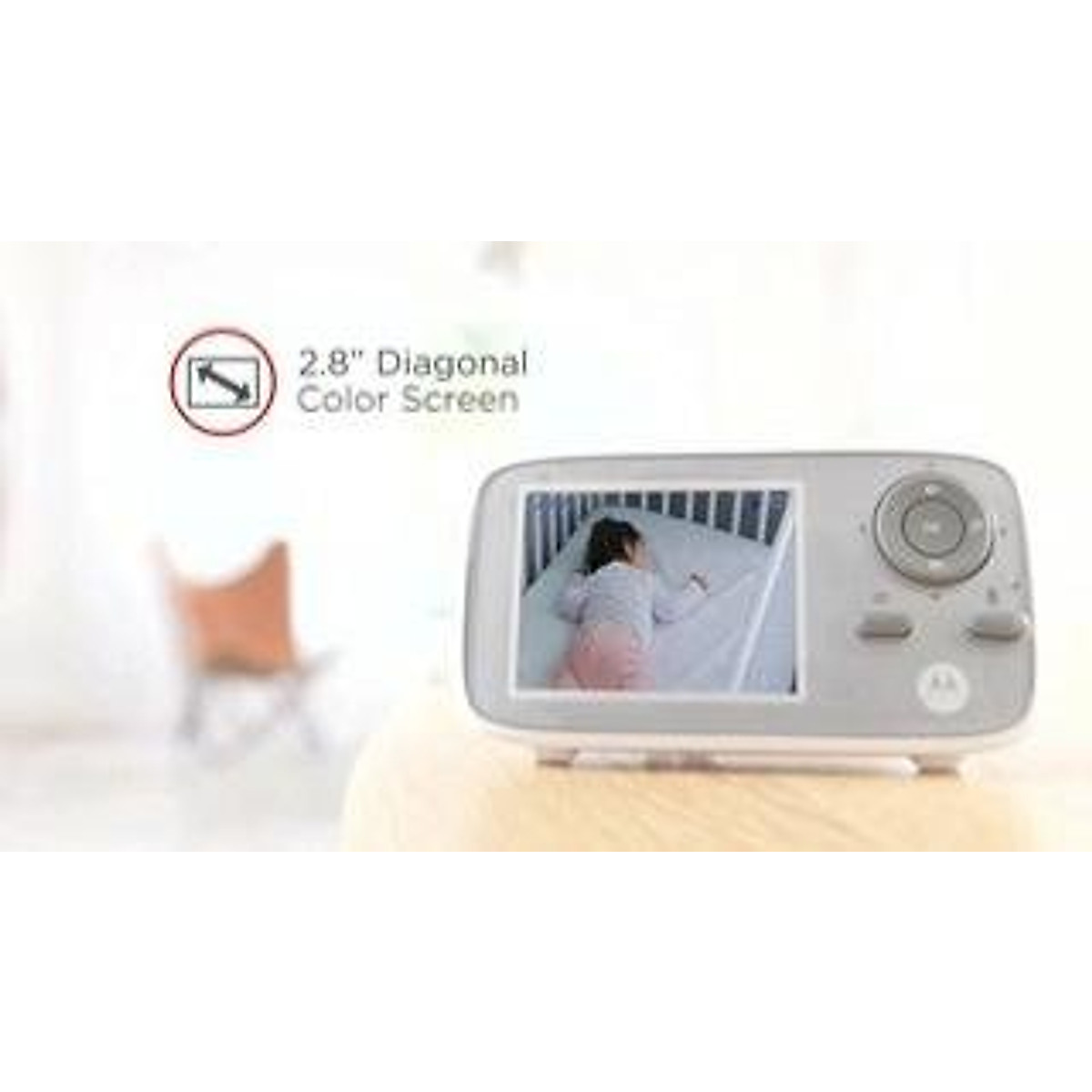 Motorola Baby MBP483-2 Video Monitor with Digital Zoom, Two-Way Audio & Room Temperature Display with Two Cameras, White, Twin, 2.8"