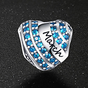 Birthstone Charm for Pandora Charms Bracelet Sterling Silver Bead Birthday Charms 03