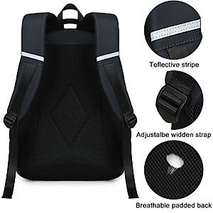 LEDAOU Backpack for Teen Girls School Bags Kids Bookbags Set School Backpack with Lunch Box and Pencil Case (Soccer Black)