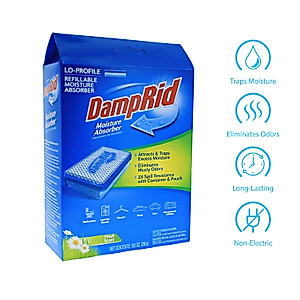 DampRid LoProfile Refillable Moisture Absorber, 10.5 Oz with Fresh Scent Fragrance Slim for Small Spaces like Vehicles, Shelves or Under Beds Remove Excess Moisture and Create Fresher, Cleaner Air