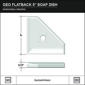 Questech Décor 5 Inch Shower Soap Dish, Wall Mounted Soap Dish Corner Shower Shelf, Retrofit Shower Caddy For Tiled Shower Walls, Bathroom Corner Shelf, 5 Inch Geo Flatback, Gold Finish