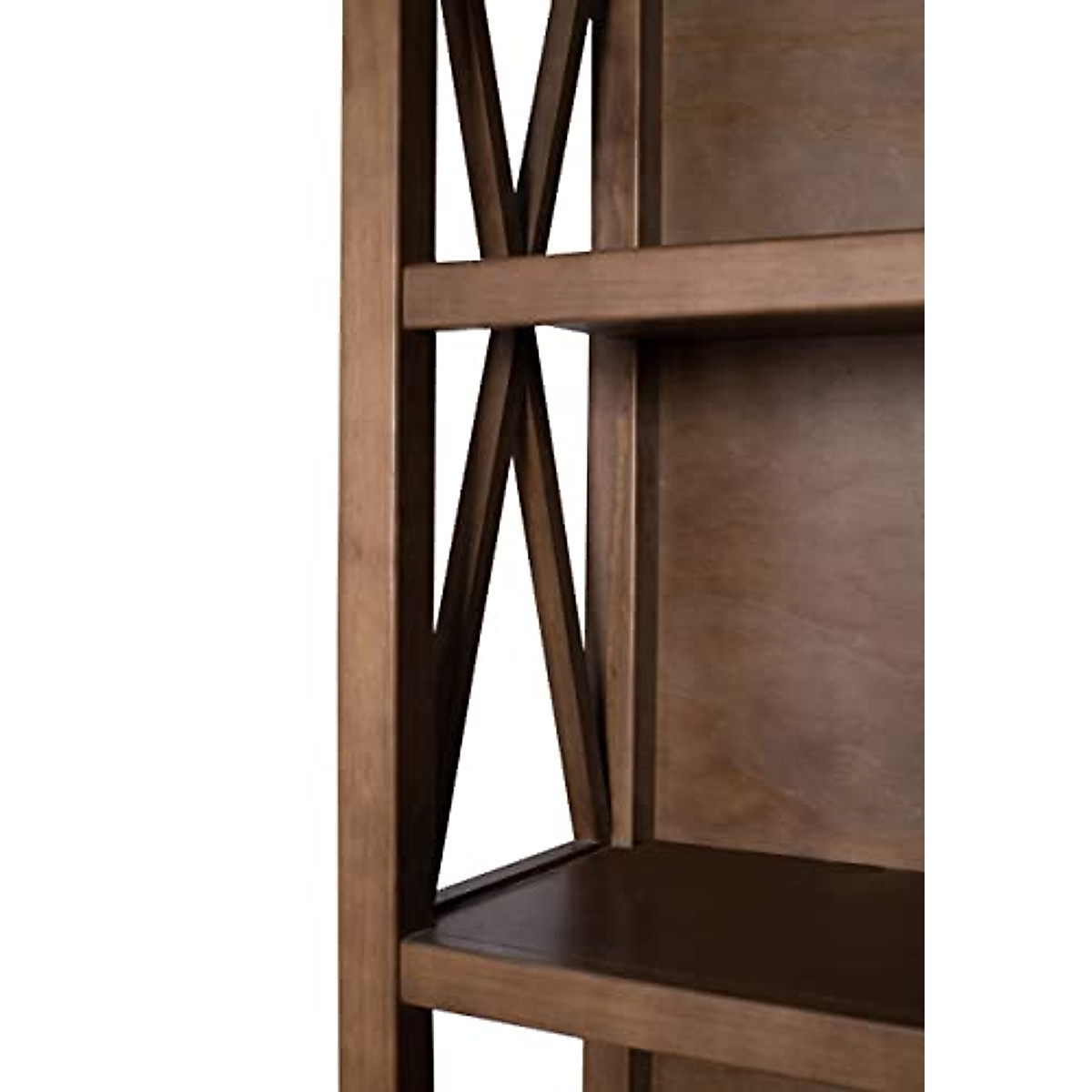 Amazon Brand – Stone & Beam 5-Shelf Bookcase, 75"H, Weathered Oak Finish