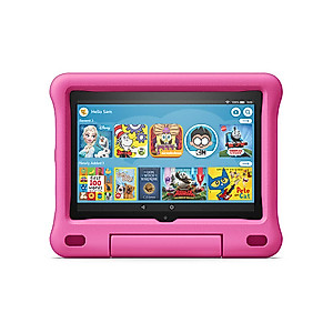 Fire HD 8 Kids tablet, 8" HD 32GB (Pink) + Sleeve + Power Charger