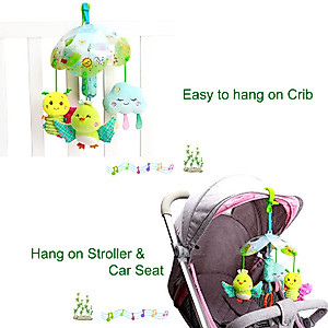Cute Car Seat Hanging Toys for Baby, C Clip Hanging Ocean Animal Soft Toys with Rattles BB Squeaker Distorting Wind Chime for Boys Girls 0 3 6 12 Months