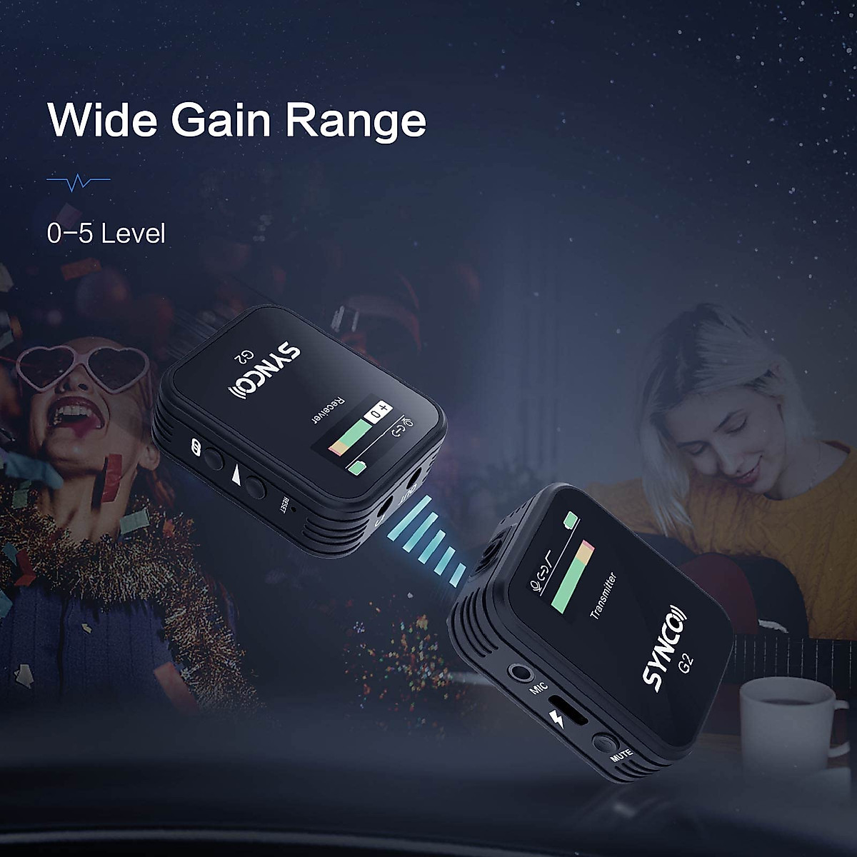 SYNCO G2-A2 Lavalier Microphone 2.4G Lapel Microfone Lavalier Mic System for Smartphone Table DSLR Camera Realtime Monitoring YouTube (G2-A2 Microphone)