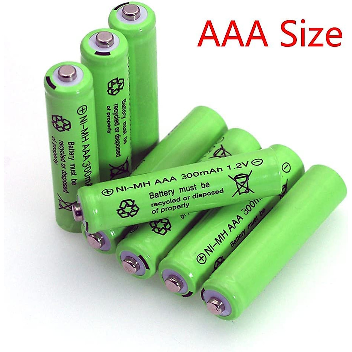 FULIN 12 Packs 1.2V AAA 300mAh Ni-MH Rechargeable Batteries for Solar Lights (AAA Size)