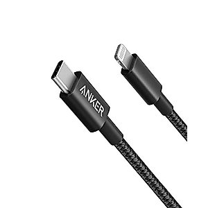 Anker New Nylon USB-C to Lightning Charging Cord for [6ft MFi Certified] for iPhone 13 13 Pro 12 Pro Max 12 11 X XS XR 8 Plus, AirPods Pro, Supports Power Delivery (Black)