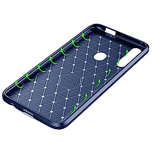 Phone Case for Huawei Y9 Prime 2019 with Tempered Glass Screen Protector Cover and Cell Accessories Slim Thin Rugged Soft TPU Silicone Carbon Fiber Hawaii Enjoy 10 Plus Cases Women Girls Men Boys Blue