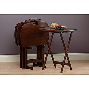 Winsome Lucca Snack Table, 22.83"W x 25.79"H x 15.67"D, Brown