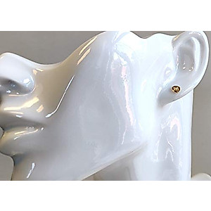 LaTisoro 925 Solid Sterling Gold Plated Tiny Round Letter "M" Initial A-Z Circle Stud Mini Earrings