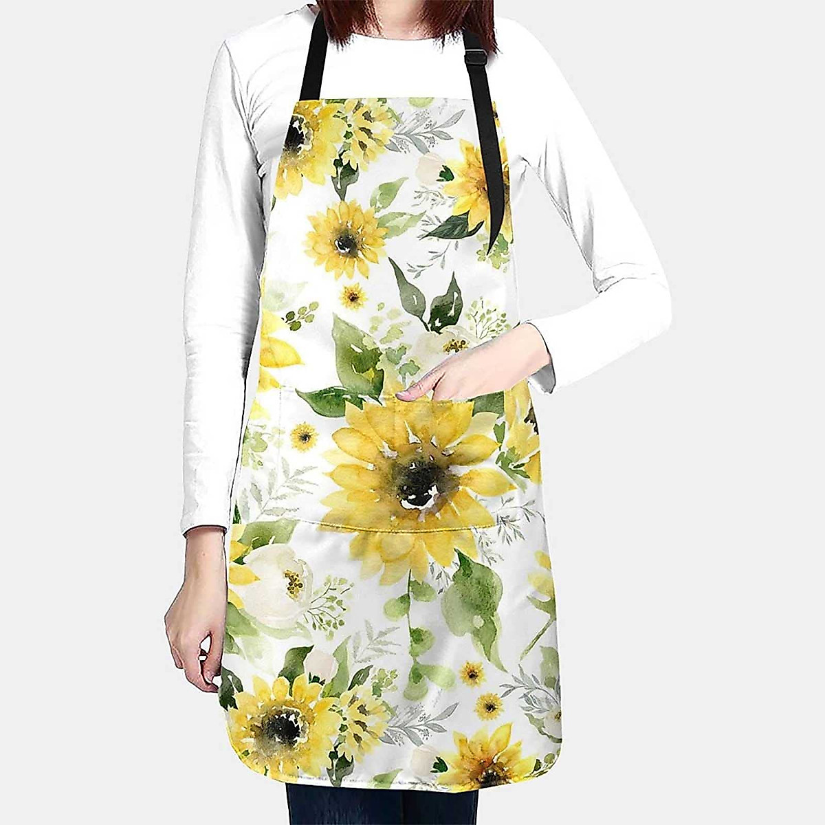 SHUANGFEI Personalized Aprons,Custom Waterproof Apron With Pockets for Men Women,Customized Adjustable Kitchen Chef Bib