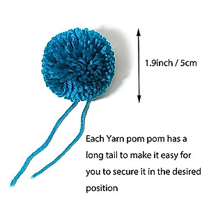20 Pcs Large Yarn Pom Poms-2 Inch Made to Order Acrylic Yarn Balls for Hats Or Party Decorations-DIY Craft Pompoms (Mixed, 2ich)
