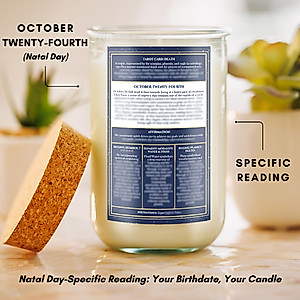 Birthday Candles - Custom Birthdate Astrological Zodiac Scented Candles. Astrology Gifts. All Natural Soy Wax. 75+ Hour Burn Time. Made in USA - October 24