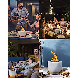 TOLOYE Tabletop Fire Pit, Portable Table Top Fire Pit Bowl Cement Alcohol Tabletop Fireplace for Indoor Outdoor S'Mores Maker Mini Fire Pit Smokeless Rubbing Burner Fire Bowl Gray