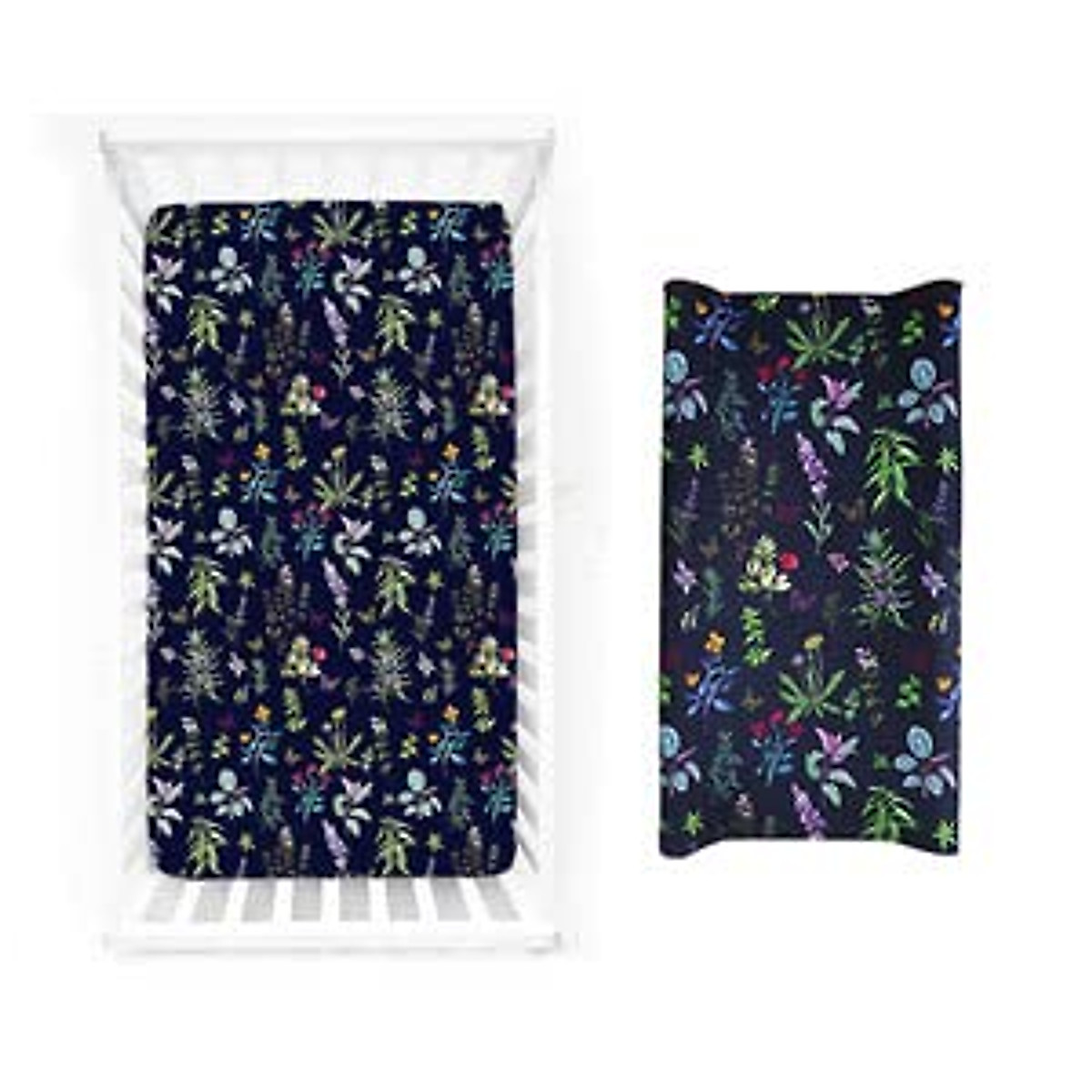 Wildflower cribsheet and Changing pad Cover