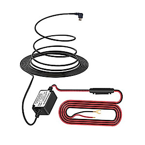 Dash Camera Hard Wire Kit With Left MicroUSB Direct Hardwire Car Charger Cable Kit For HD PRO & Micro USB Dashboard Camera Power Supply Car Charger GPS Car DVR Power Box(Left Angle Micro USB Fuse Kit)