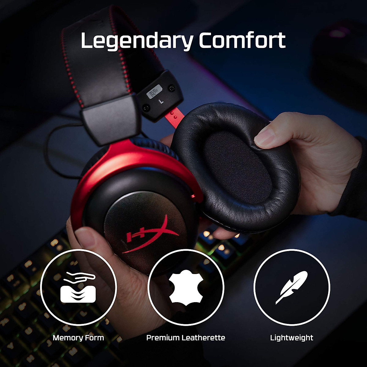 HyperX Cloud II Wireless - Gaming Headset for PC, PS4, Switch, Long Lasting Battery Up to 30 Hours, 7.1 Surround Sound, Memory Foam, Detachable Noise Cancelling Microphone w/Mic Monitoring (Renewed)