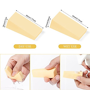 AUAUY 48 Pcs Makeup Sponge Wedge Shaped Blender, Mini Applicator Wedges, Non-Latex Cosmetic Puff, Cosmetic Wedges Beauty Blender Sponges, For Foundation Liquid Cream - Pink&Beige