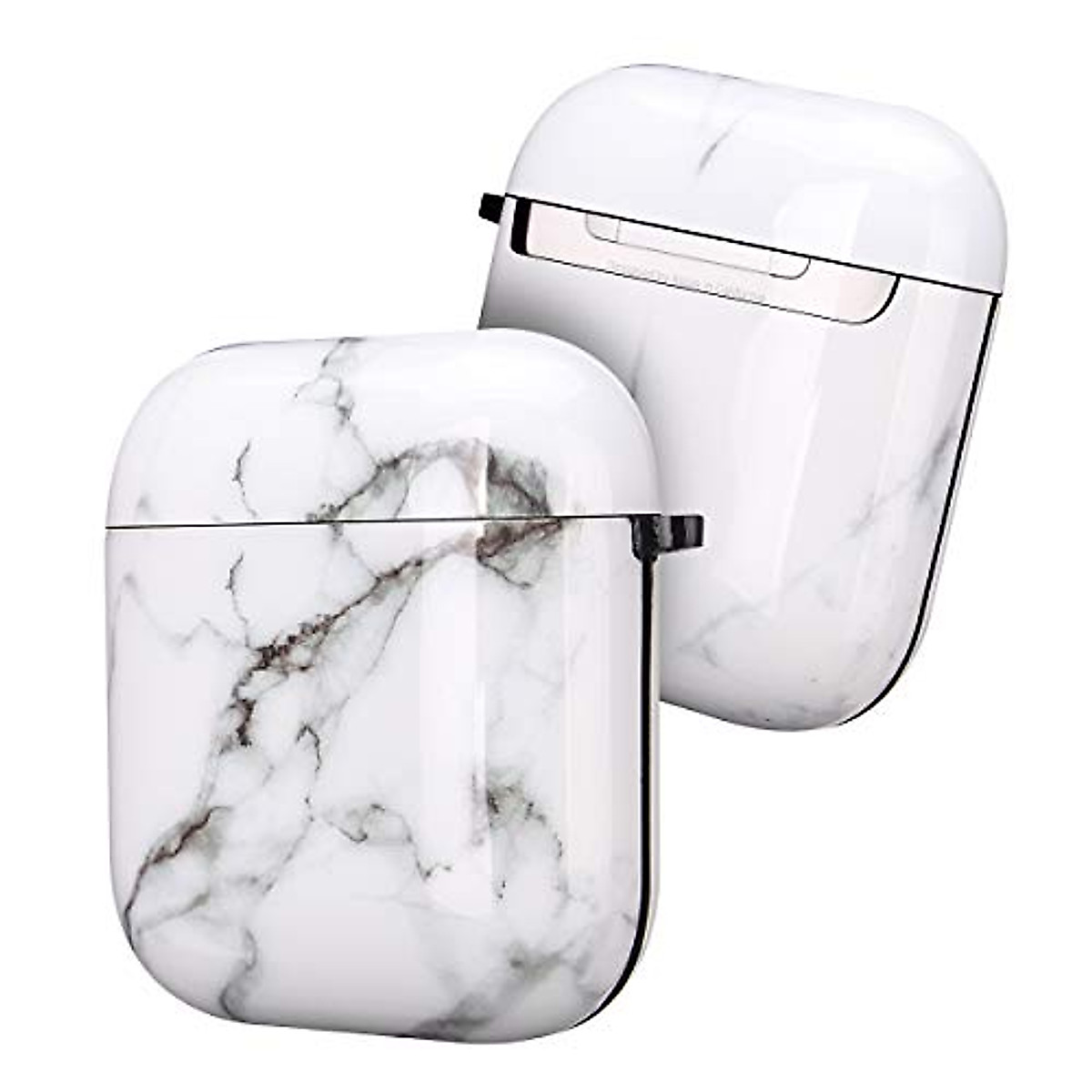 GOLINK Case for Airpods,Marble Series Protective Shockproof TPU Gel Case with Printing for Airpods 1st/2nd Charging Case(White Marble)
