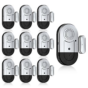 Sanjie Door Alarms When Opened,Door/Window Alarm Sensors for Kids Safety/Home Security/Pool/Garage/Dementia/Toddler/Travel Security,Easy to Install,Volume Control/Loud Alert,Long Battery Life,10 Pack