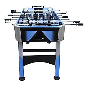 Hathaway Blueridge 48-in Competition Foosball Table, Arcade Table Soccer for Game Rooms, Includes (2) 31-mm Foosballs,Blue/Silver/Black