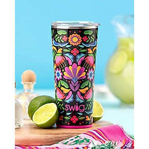 Swig Life 22oz Insulated Tumbler, Travel Coffee Tumbler with Lid, Cup Holder Friendly Travel Coffee Mug, Stainless Steel Thermos, 22 oz Tumbler, Reusable Insulated Coffee Mug with Lid (Caliente)