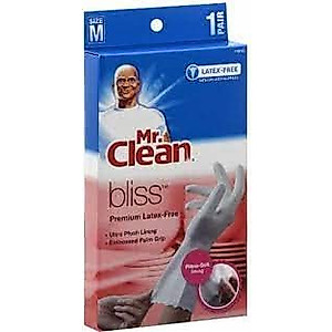 Mr. Clean Premium Latex-Free Gloves Bliss Medium Size (Pack of 2 Pairs)