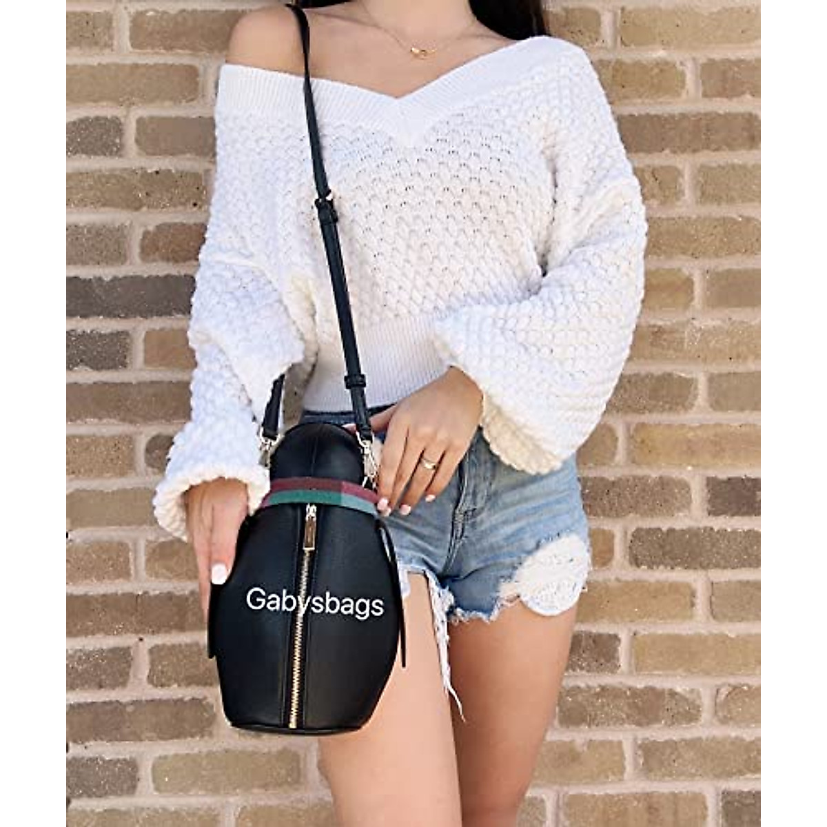 Kate Spade Morty Penguin Crossbody Pebbled Leather Bag (Black/White Multi)